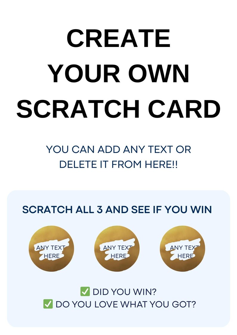 Create Your Own Scratch Card Custom Birthday Scratch Card ...