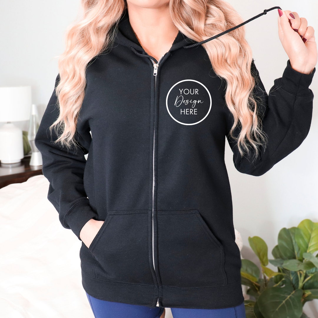 Unisex Custom Front and Back Zip-up Hoodie, Custom Hoodie, Custom Back ...