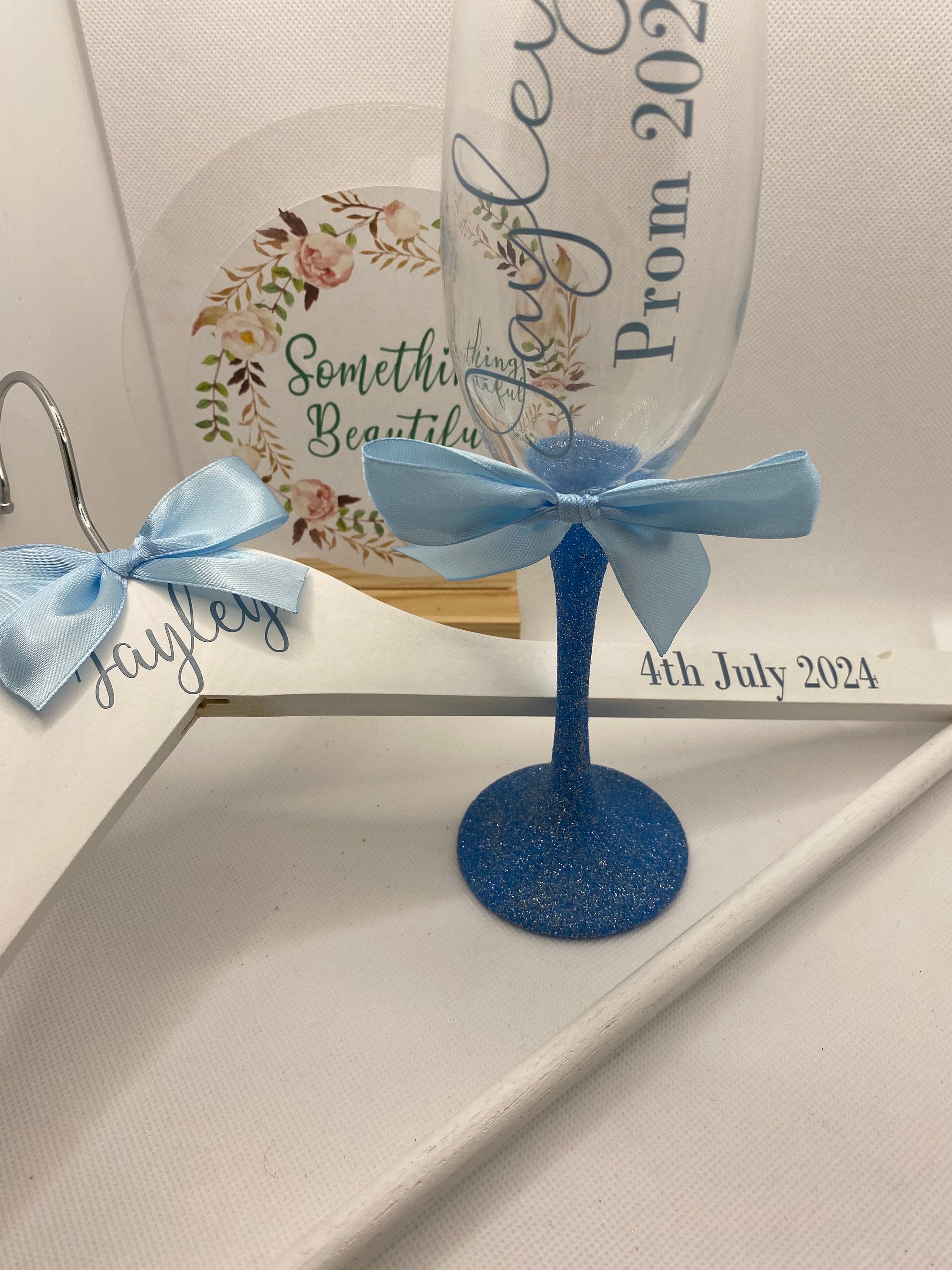 Personalised Glitter Prom Champagne Flute & Hanger Gift Set lots of ...