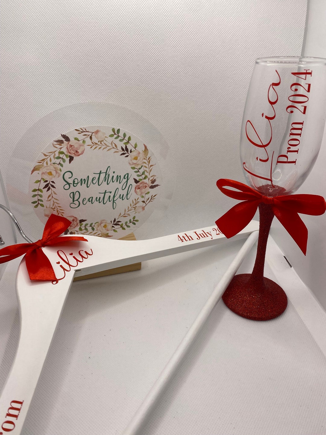 Personalised Glitter Prom Champagne Flute & Hanger Gift Set lots of ...