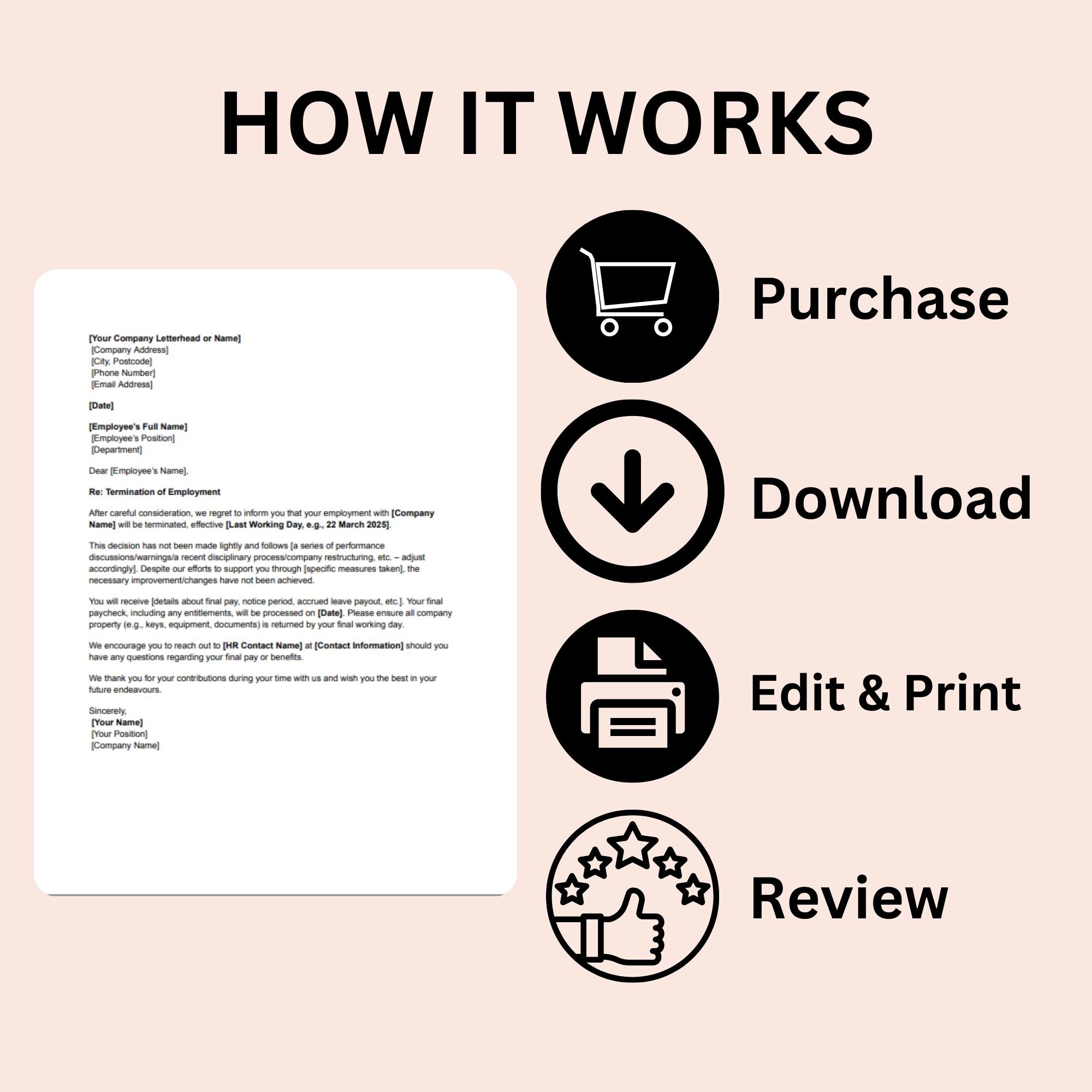 Employee Termination Letter Template Formal Termination Notice Job ...