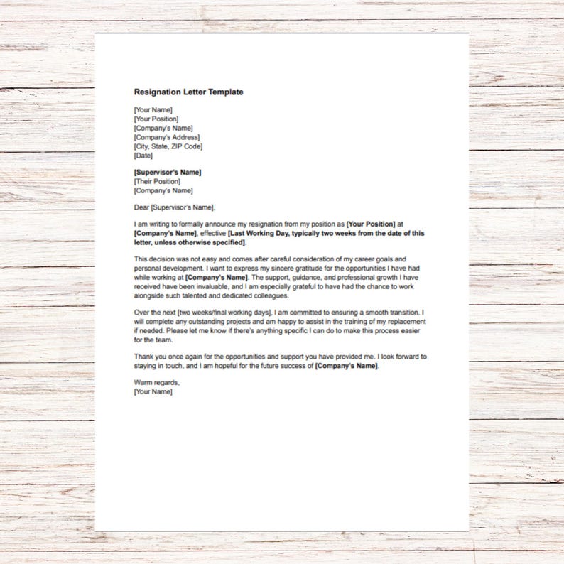 Resignation Letter Template Resign Letter Resignation Template Job ...