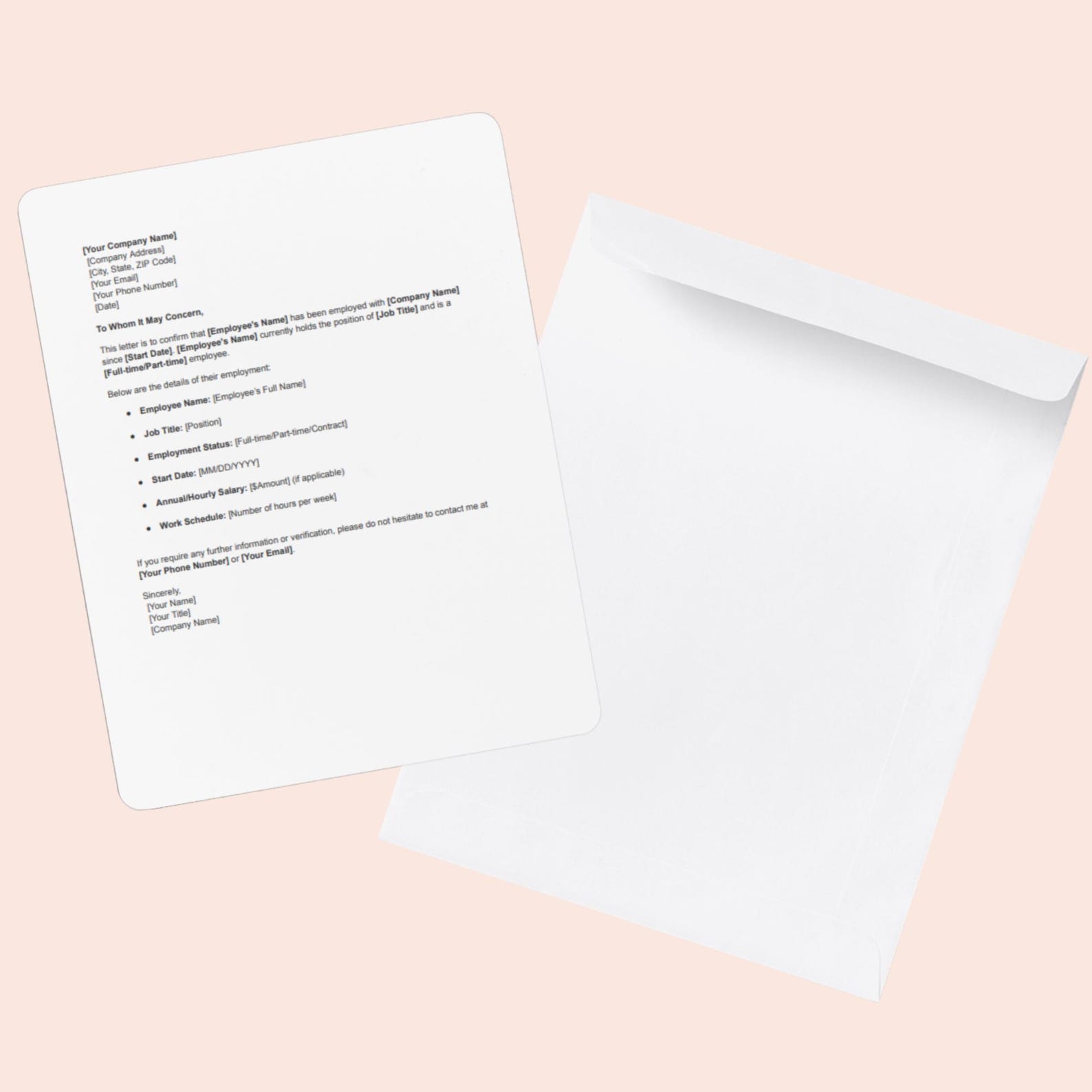 Employment Verification Letter Template Editable in Word and Google ...