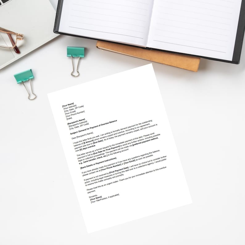 Demand Letter Template Editable Legal Payment Request Breach of ...