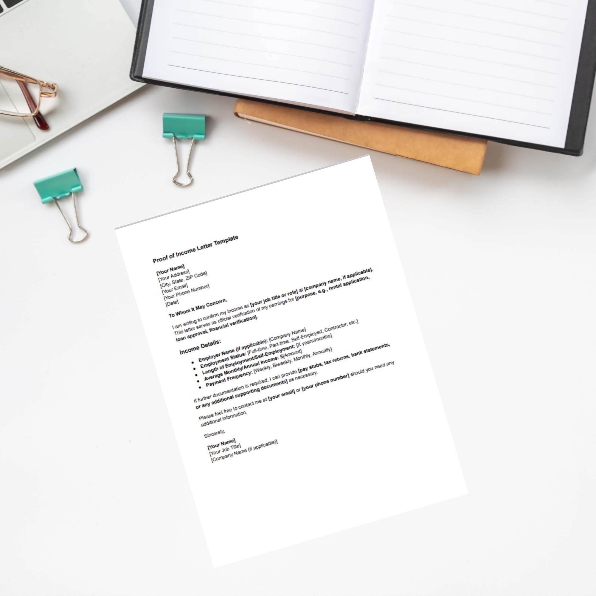 Proof of Income Letter Template Income Verification Letter Salary ...