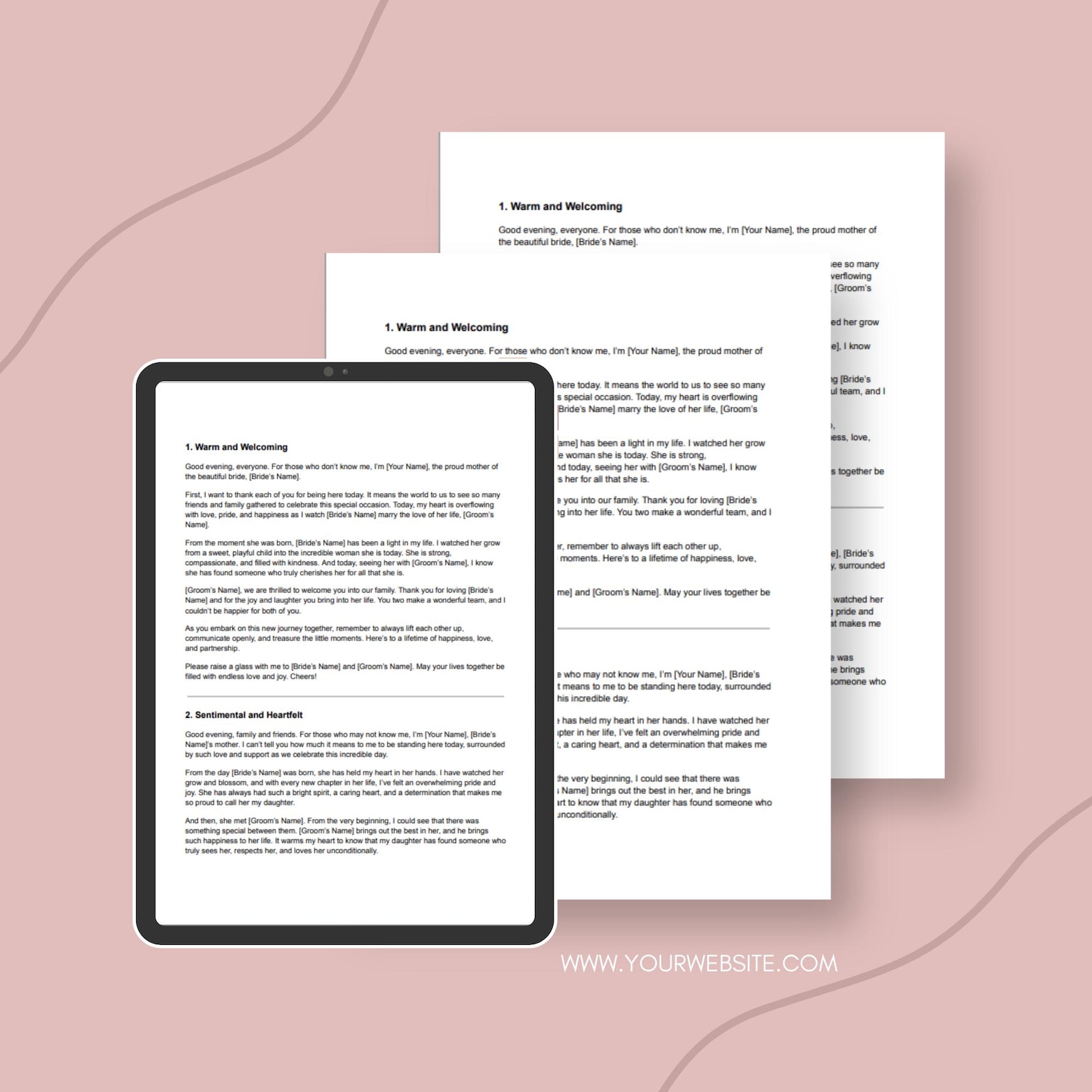 Mother of Bride Speech Toast Blessing Editable Mother of Bride Blessing ...