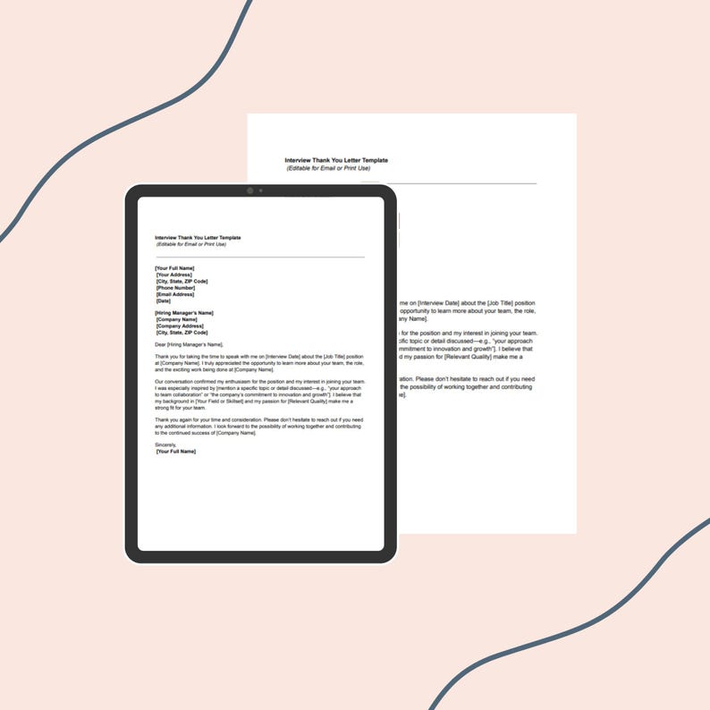 Interview Thank You Letter Template Job Interview Follow up Letter ...