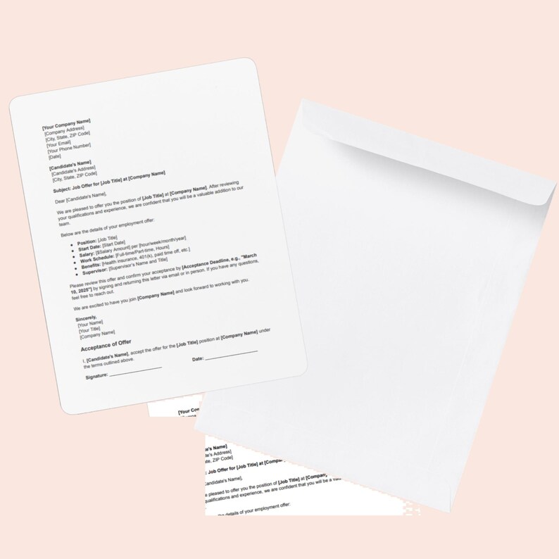 Job Offer Letter Template Editable Word PDF Professional Employment ...