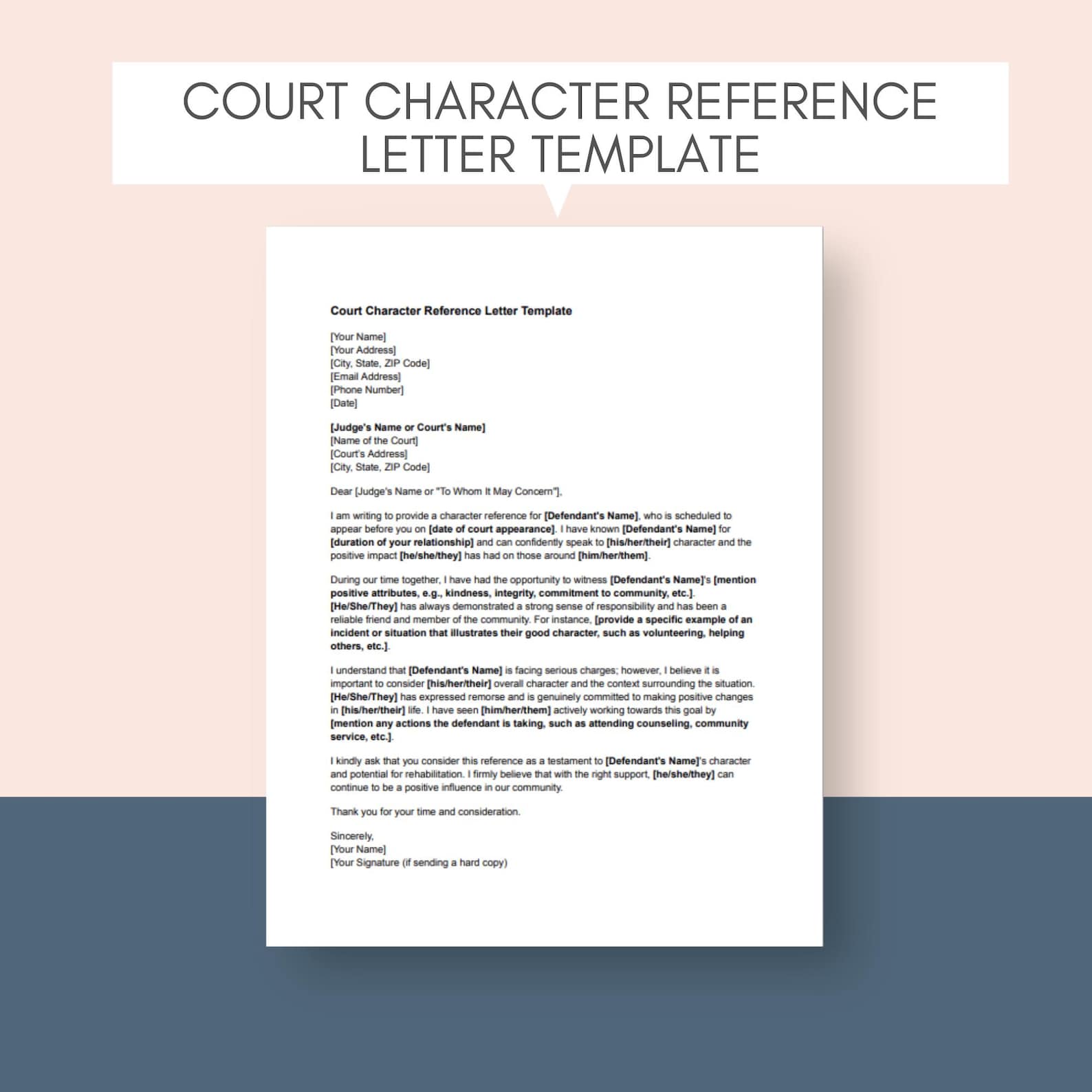 Court Character Reference Letter Court Character Letter Character ...
