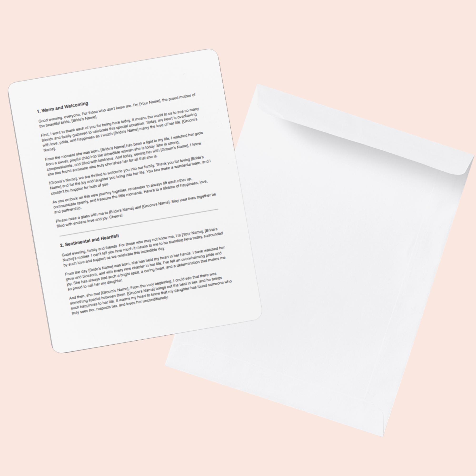 Mother of Bride Speech Toast Blessing Editable Mother of Bride Blessing ...