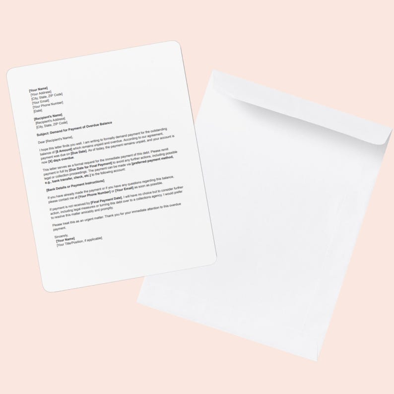 Demand Letter Template Editable Legal Payment Request Breach of ...