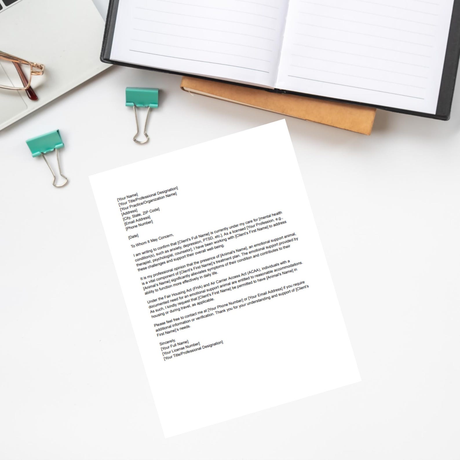 Emotional Support Animal Letter Template ESA Letter Template Service ...