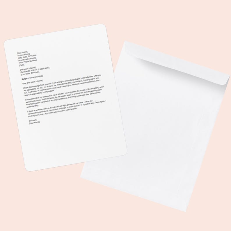 Apology Letter Template Professional Apology Letter Template Apology ...