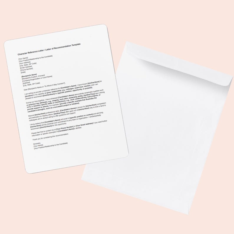 Character Reference Letter of Recommendation Template Letter of ...