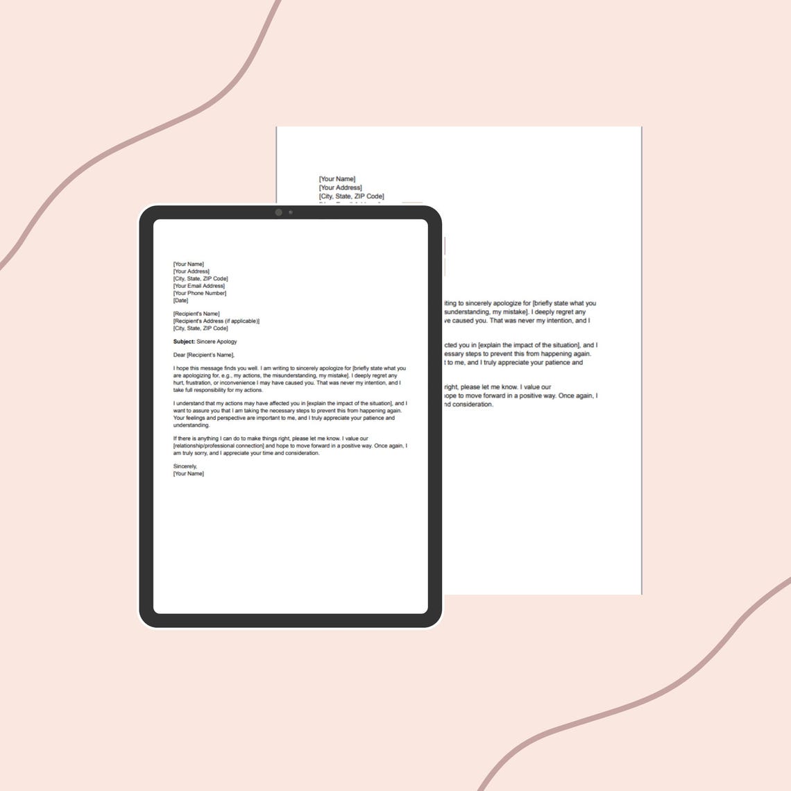 Apology Letter Template Professional Apology Letter Template Apology ...