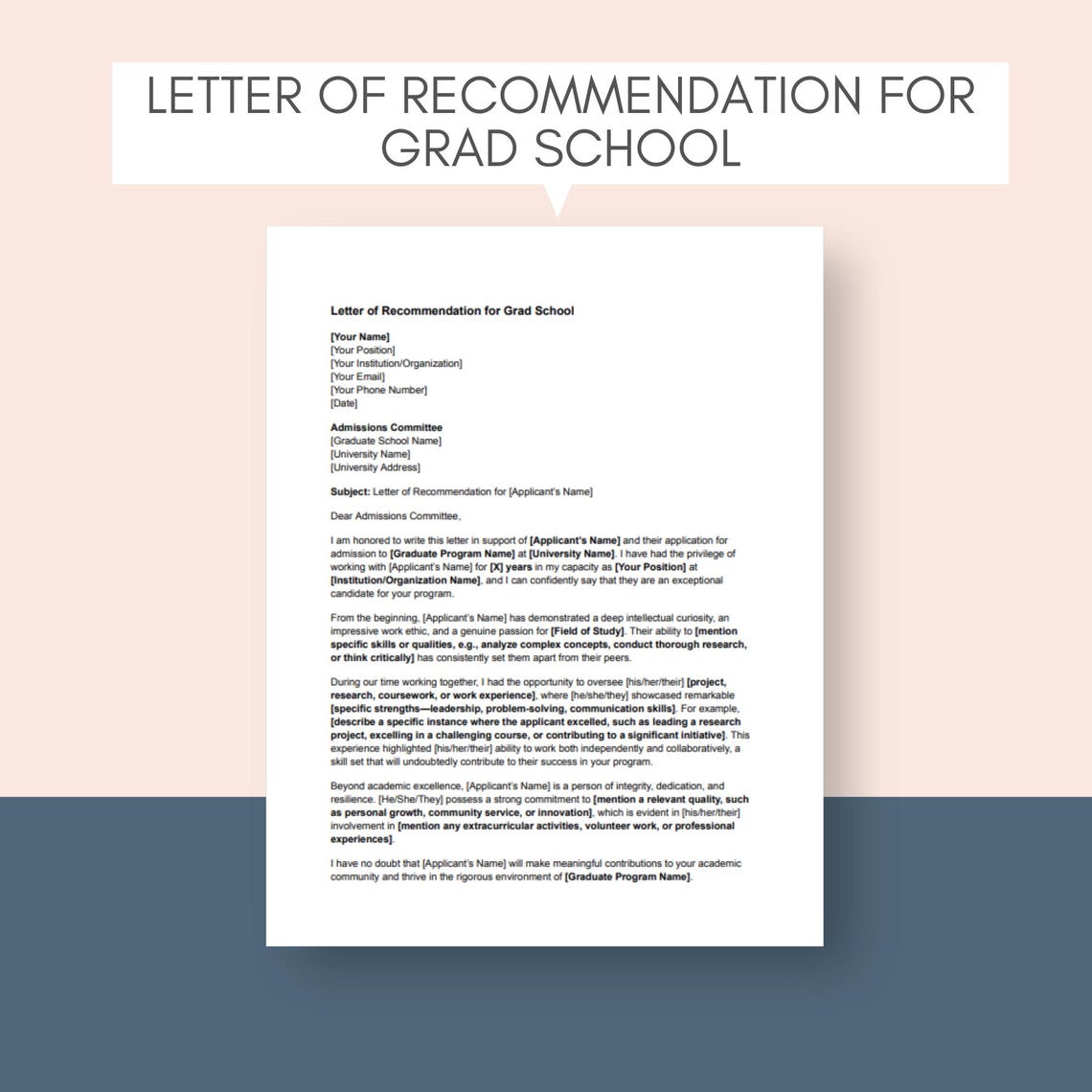 Letter of Recommendation for Grad School Recommendation Letter Template ...