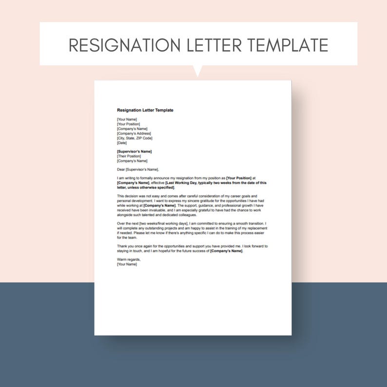 Resignation Letter Template Resign Letter Resignation Template Job ...