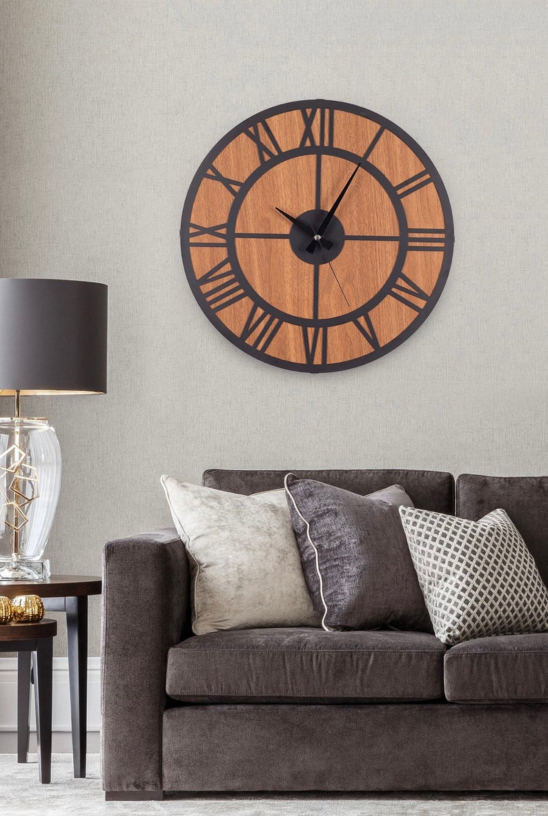 Roman Numeral Metal Wall Clock - Etsy