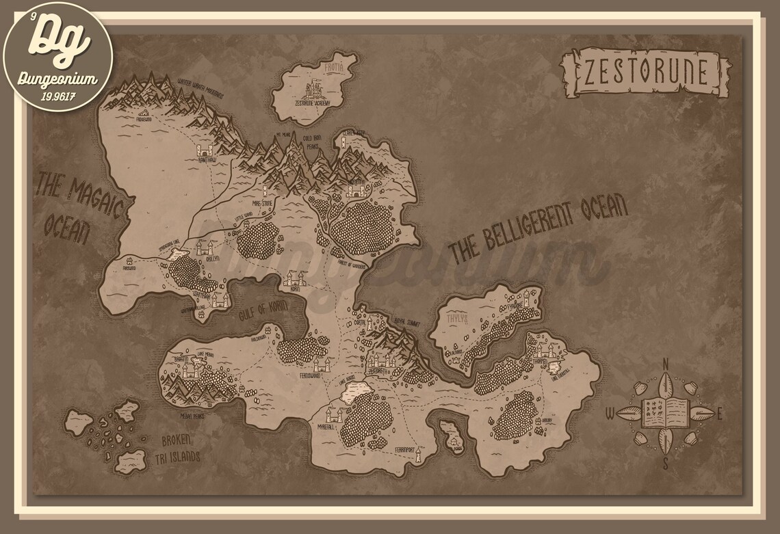 Hand-drawn Fantasy World Map Commission (digital) - Etsy