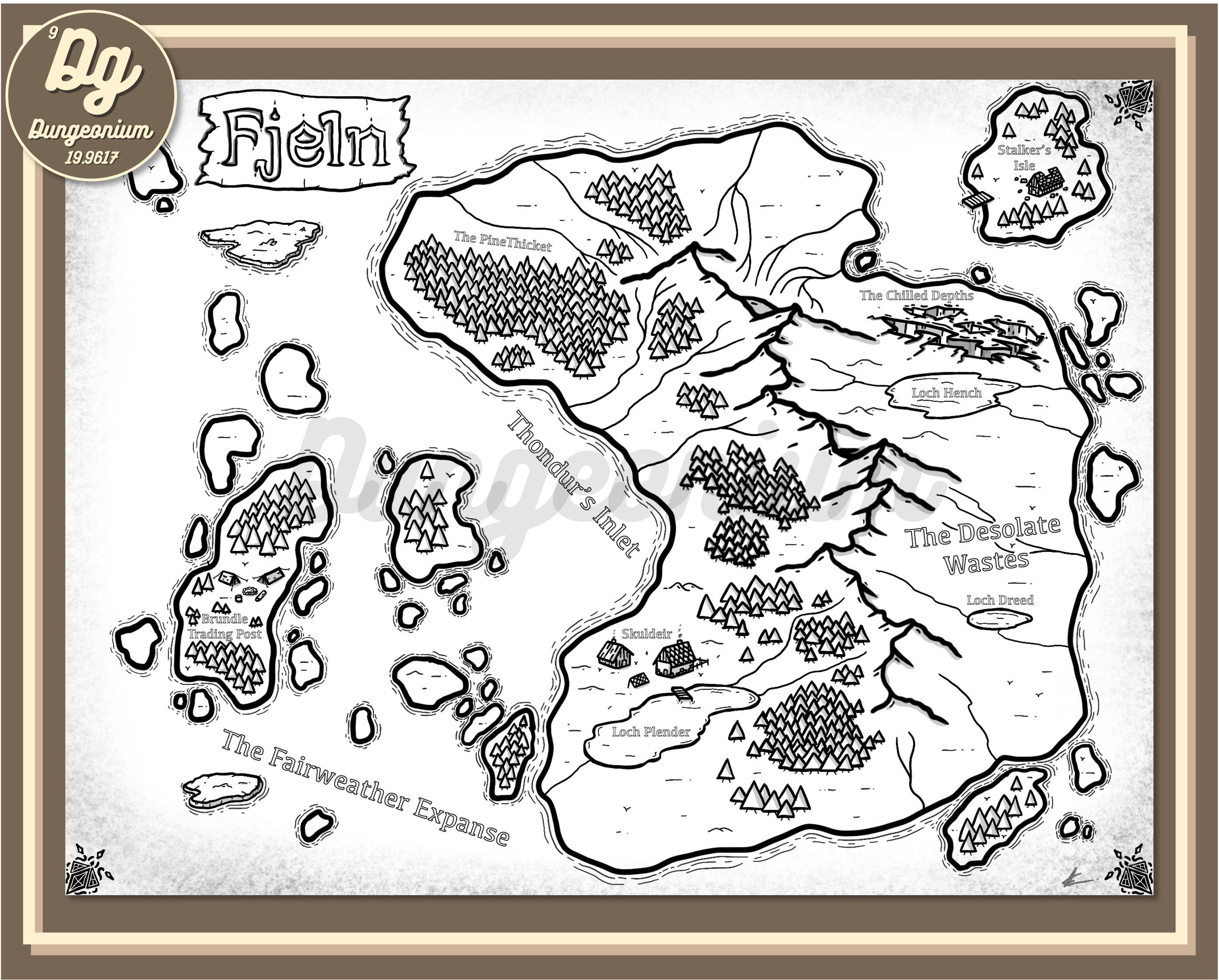 Hand-drawn Fantasy World Map Commission (digital) - Etsy