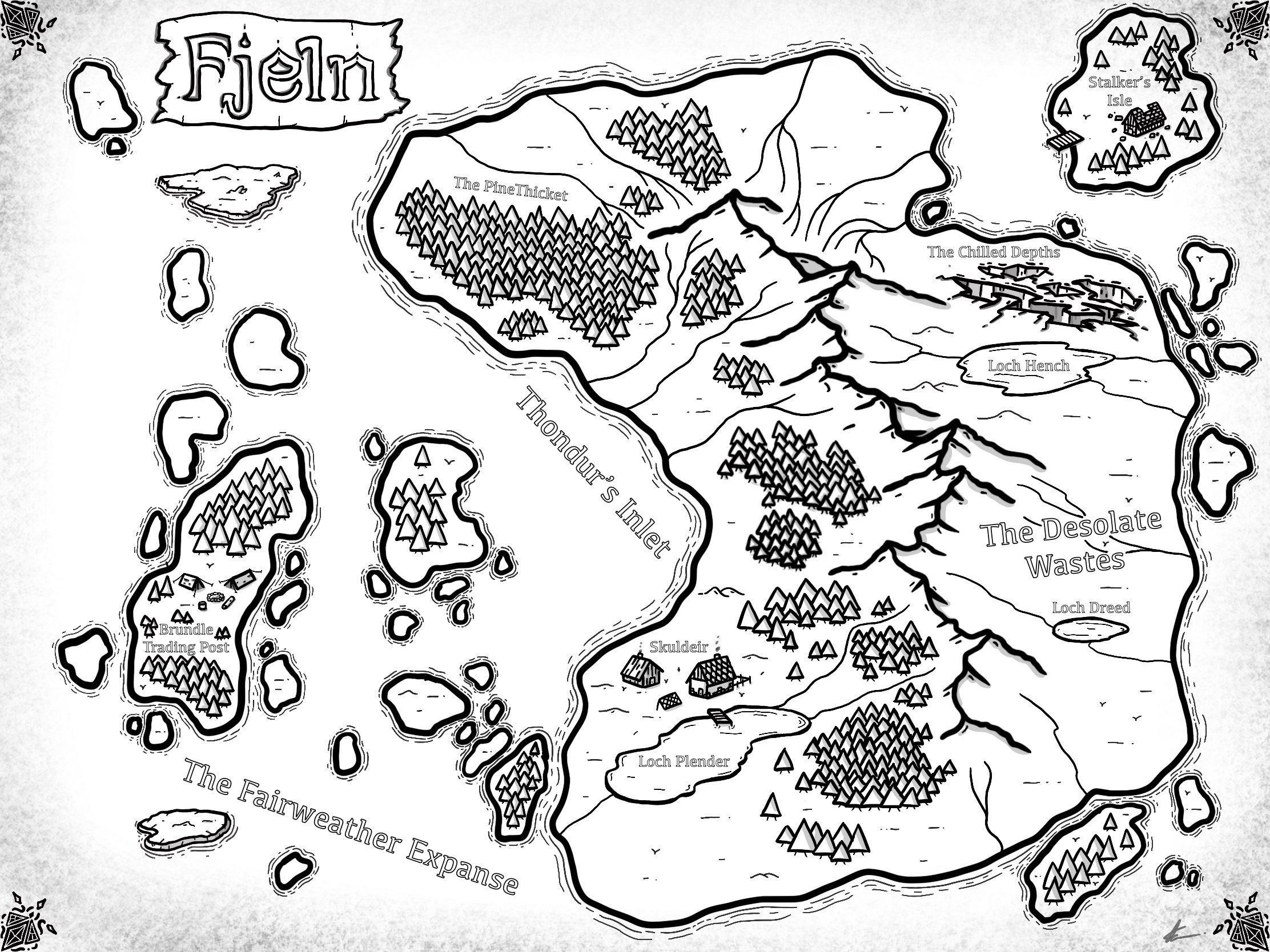 Hand-drawn Fantasy World Map Commission digital - Etsy
