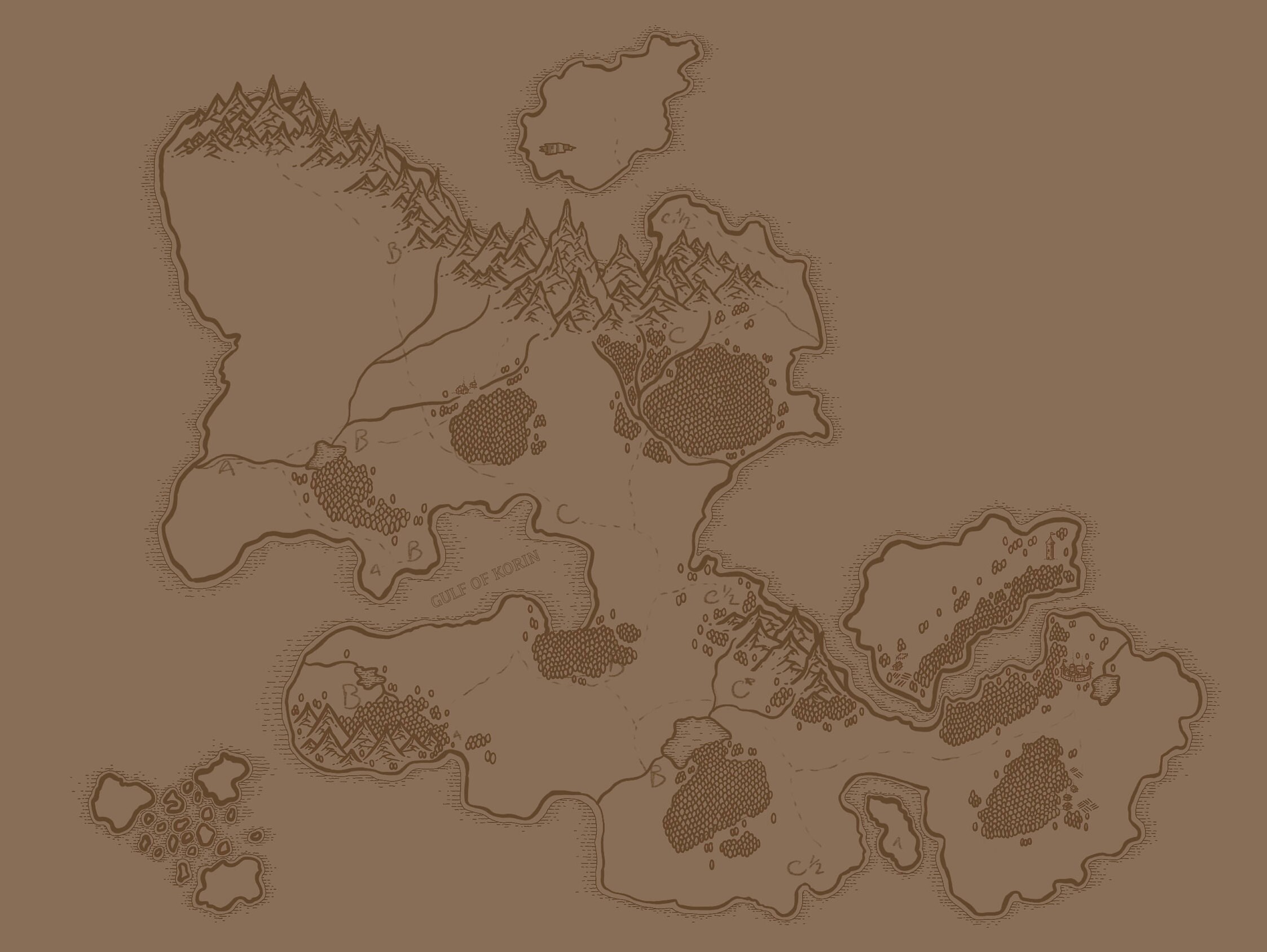 Hand-drawn Fantasy World Map Commission digital - Etsy