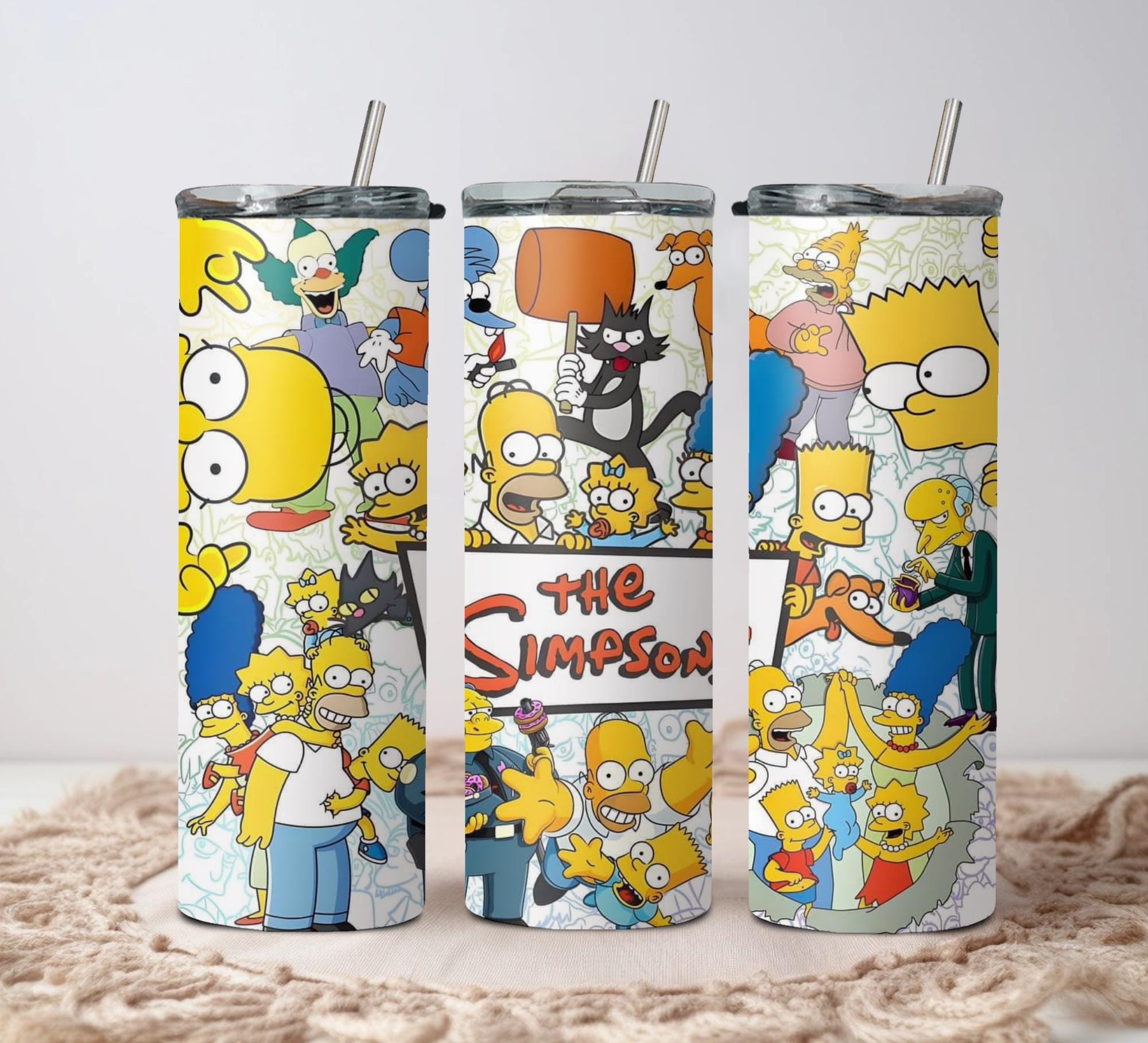 The Simpsons 20oz Stainless Steel Tumbler With Lid and Straw - Etsy