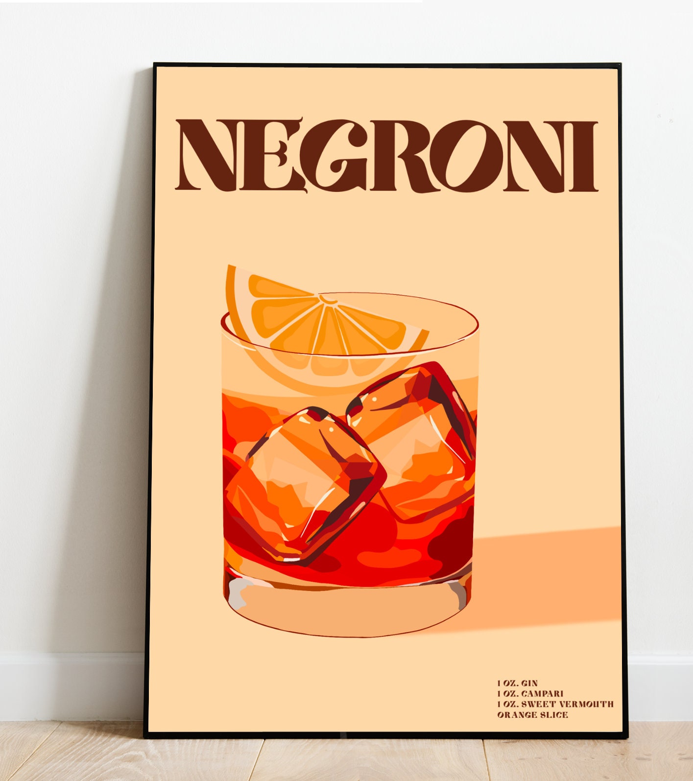 Negroni Poster, Cocktail Poster, Cocktail Wall Art, Cocktail Poster ...