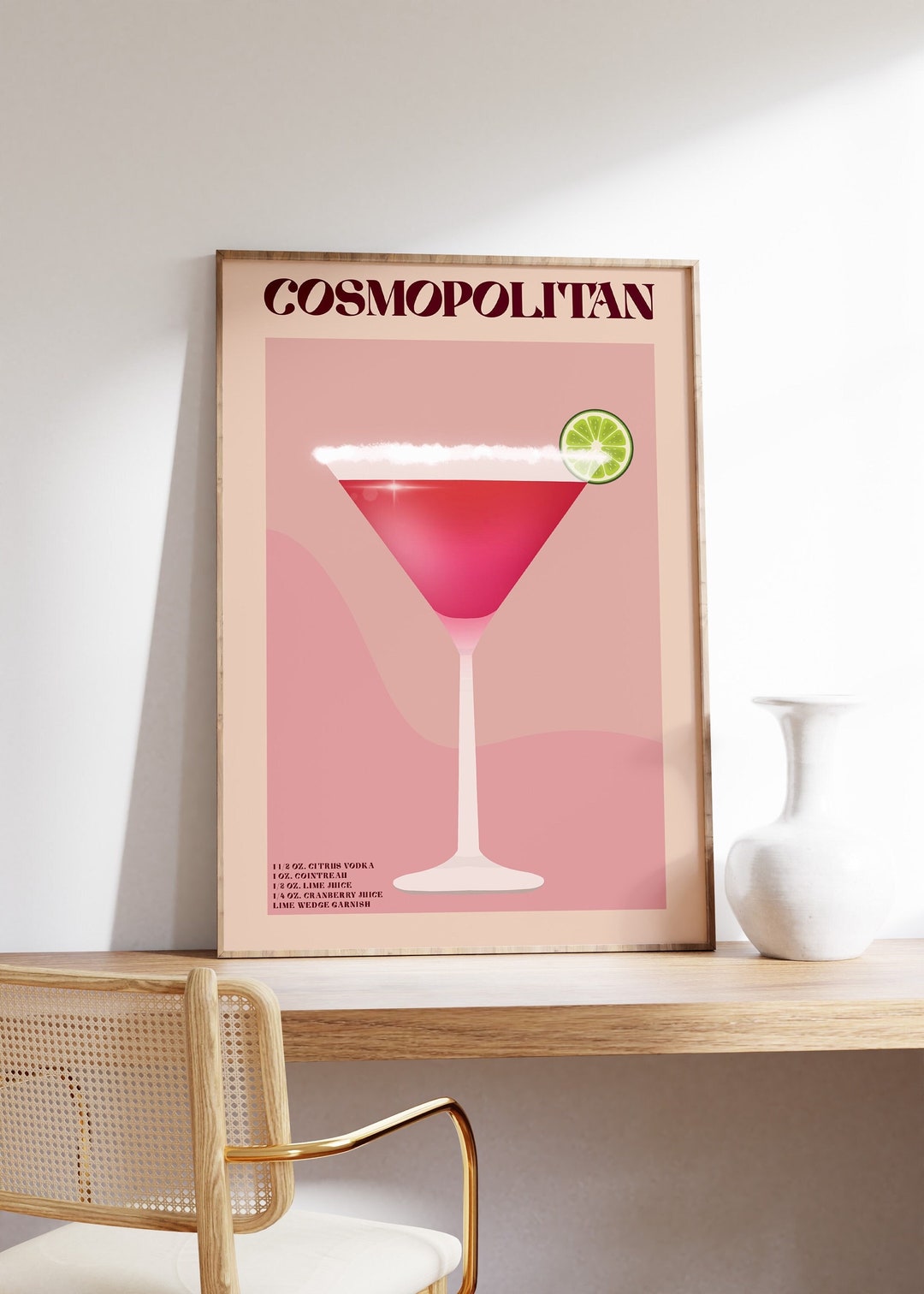 Cosmopolitan Poster, Cocktail Poster, Cocktail Wall Art, Cocktail ...