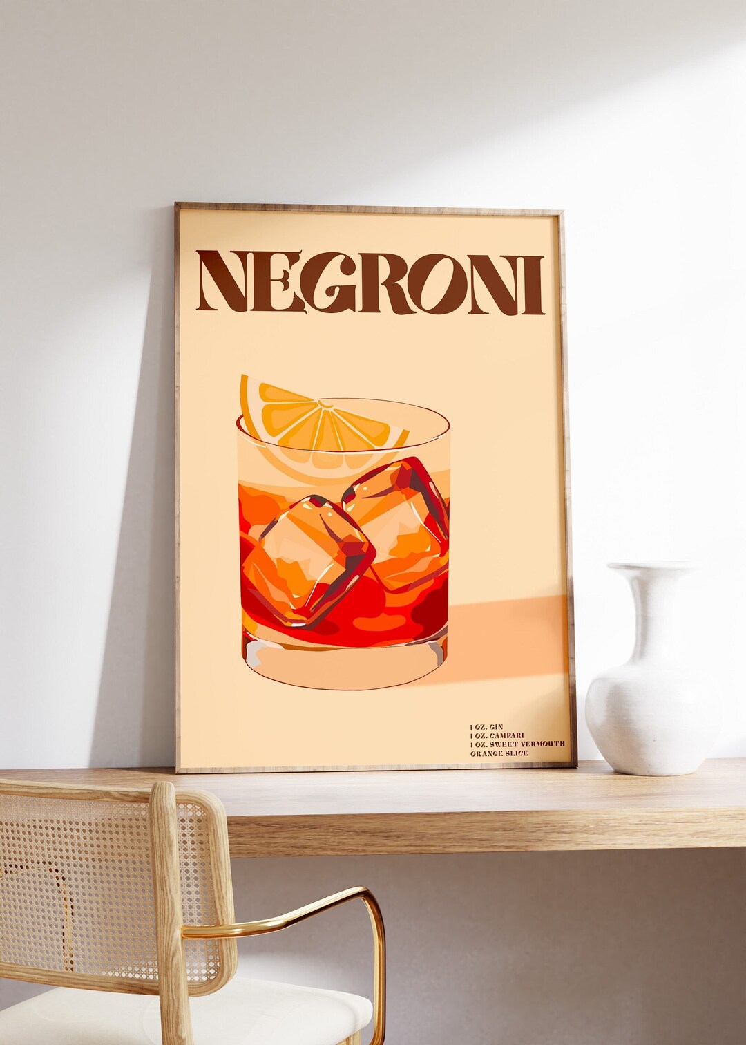 Negroni Poster, Cocktail Poster, Cocktail Wall Art, Cocktail Poster ...