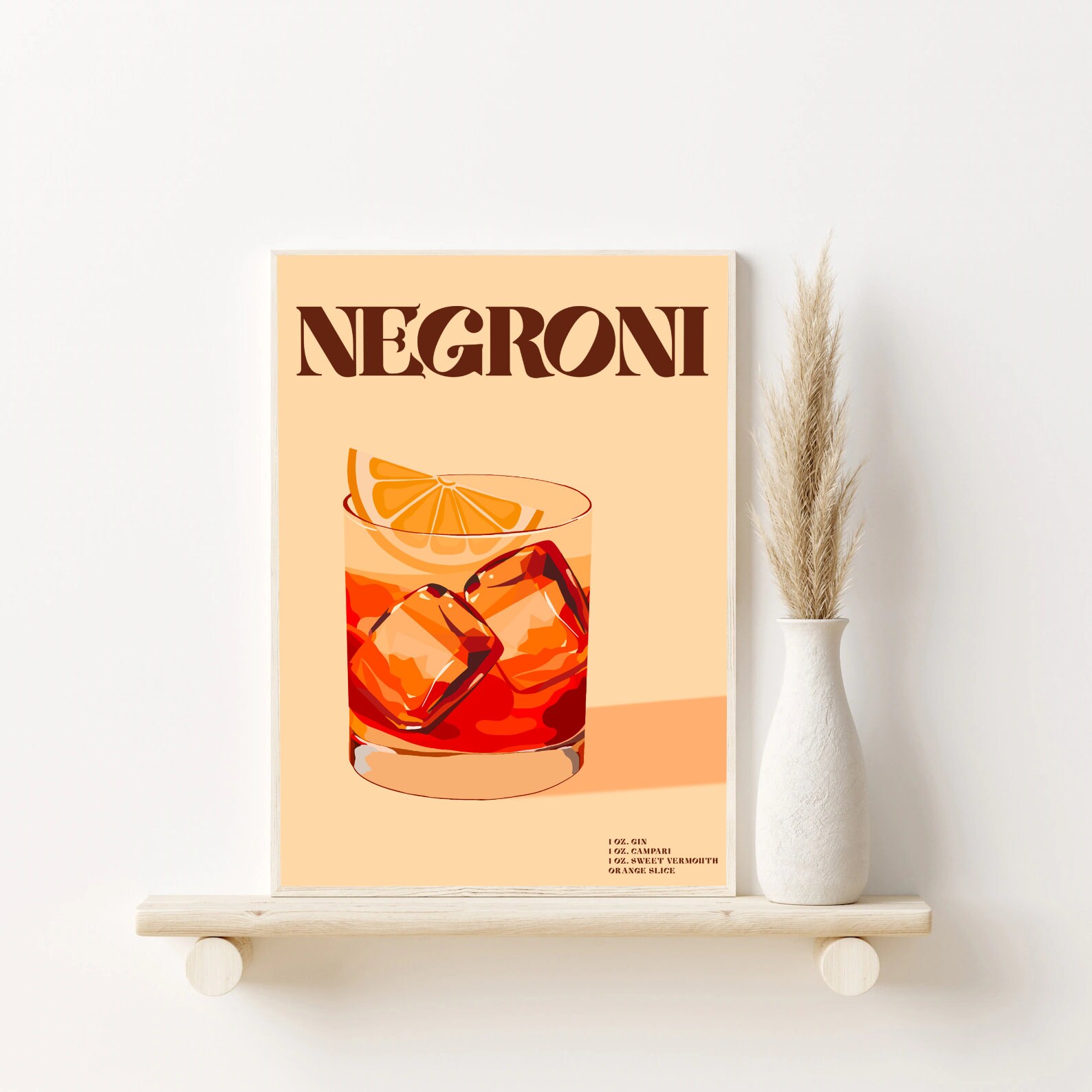 Negroni Poster, Cocktail Poster, Cocktail Wall Art, Cocktail Poster ...