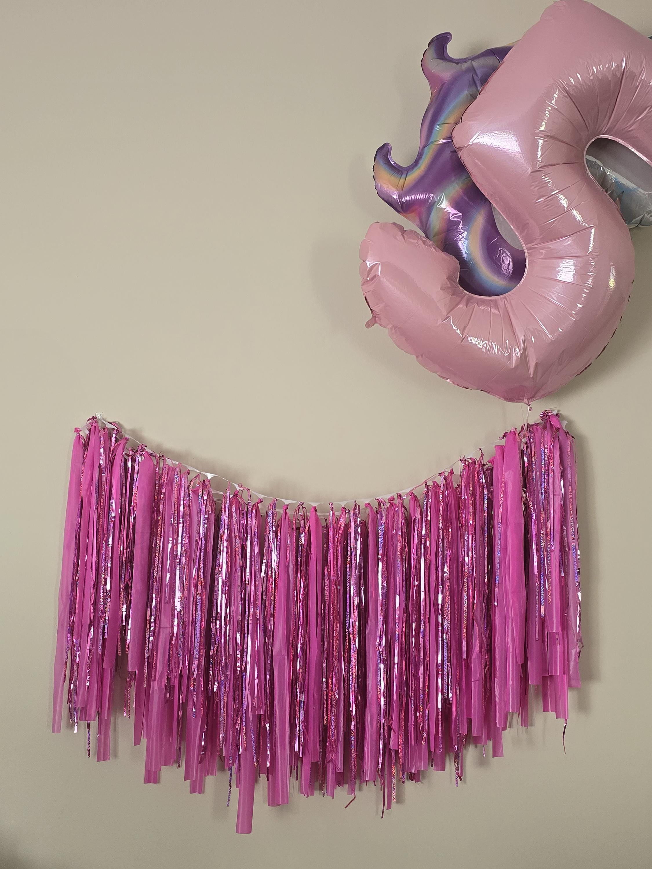 Backdrop/garland Fringe Made With Pink Plastic Cloth and Laser Metallic ...