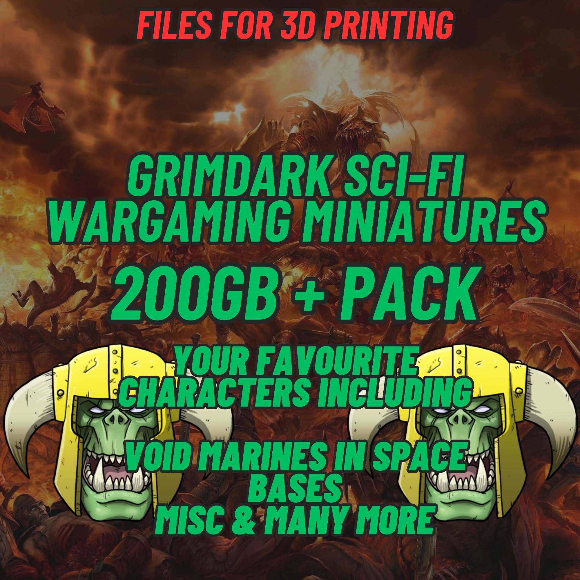 200GB Grimdark Sci-fi FACTIONS Models 3D File Mega Bundle Pack 3D ...