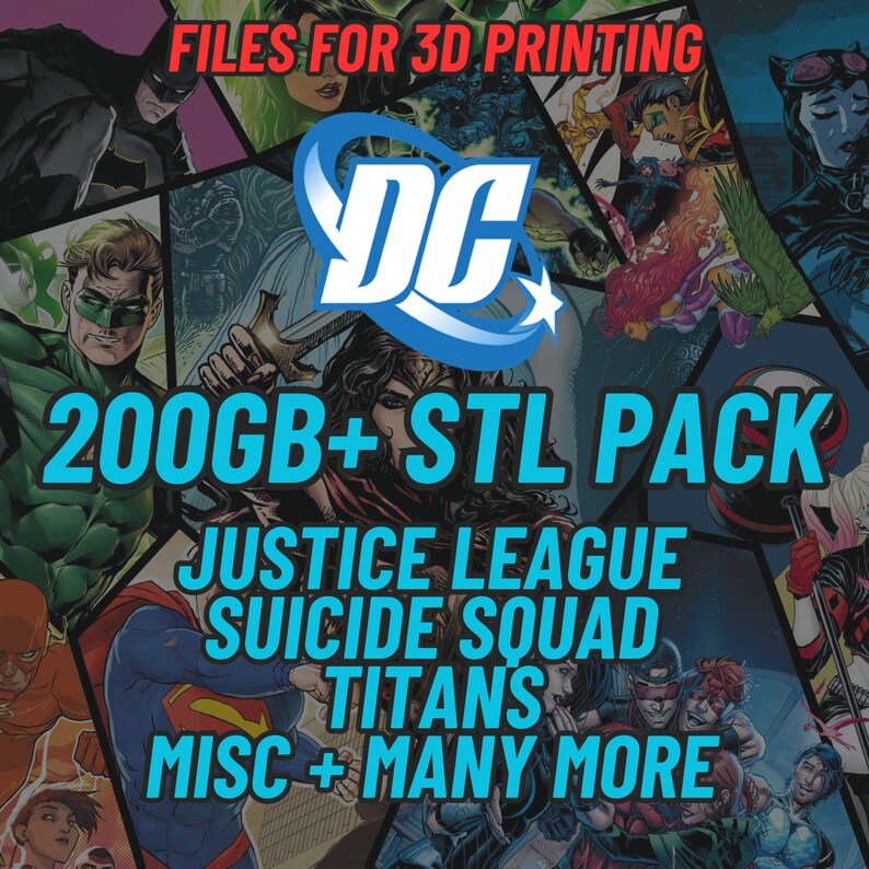 200GB DC Comics STL 3D File Mega Bundle Pack 3D Printed Files Dc ...