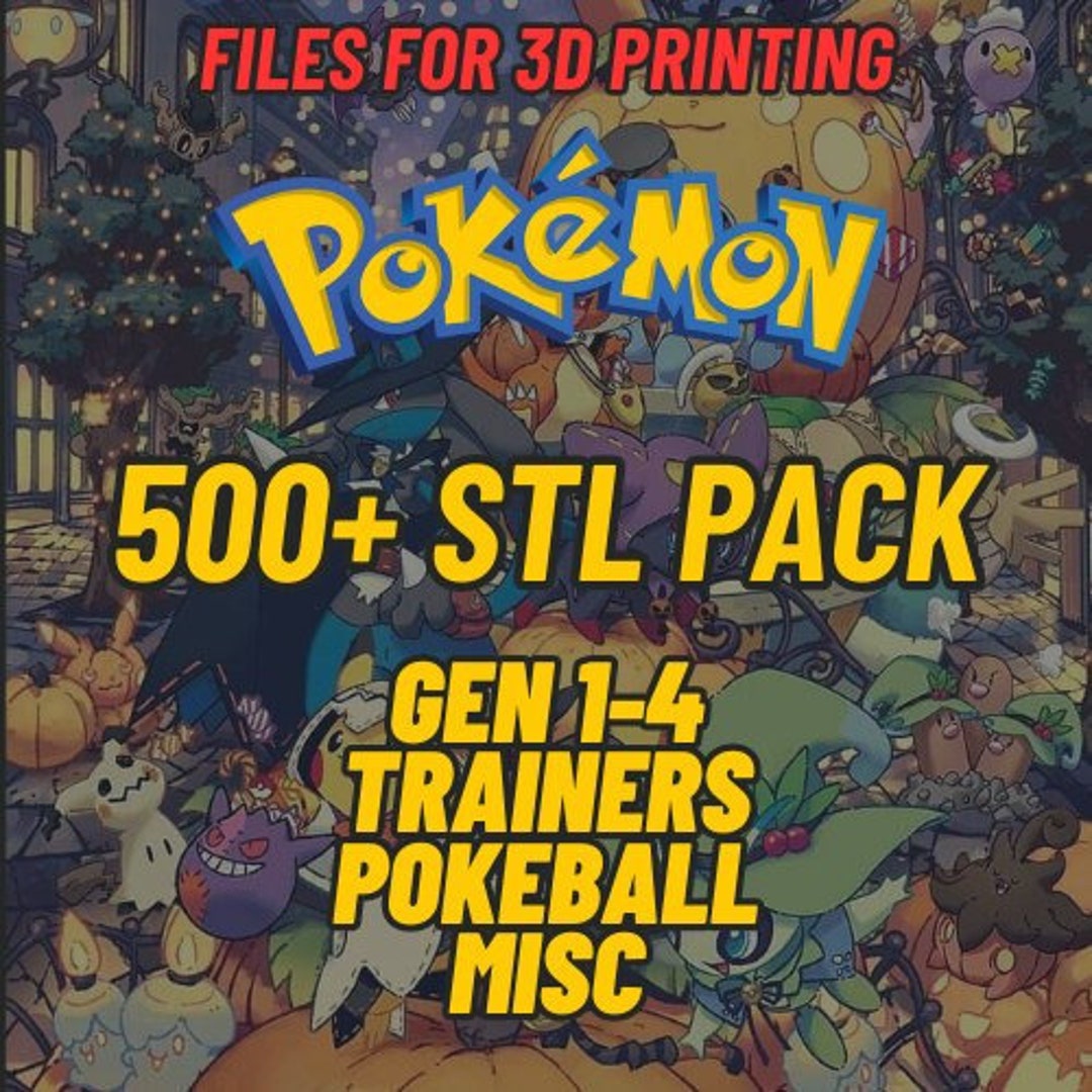 500 Pokemon STL 3D File Mega Bundle Pack 3D Printed Pokemon File ...