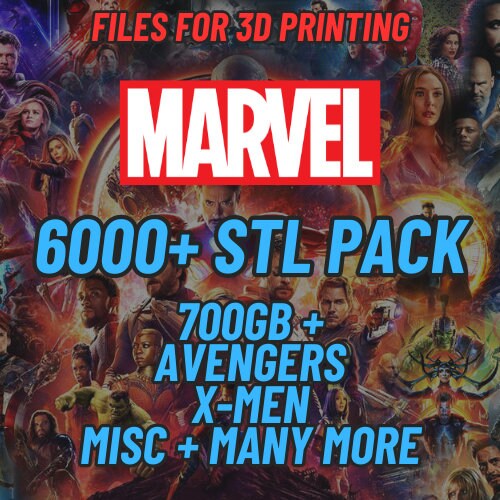 6000 Marvel STL 700GB 3D File Mega Bundle Pack 3D Printed Marvel Files ...