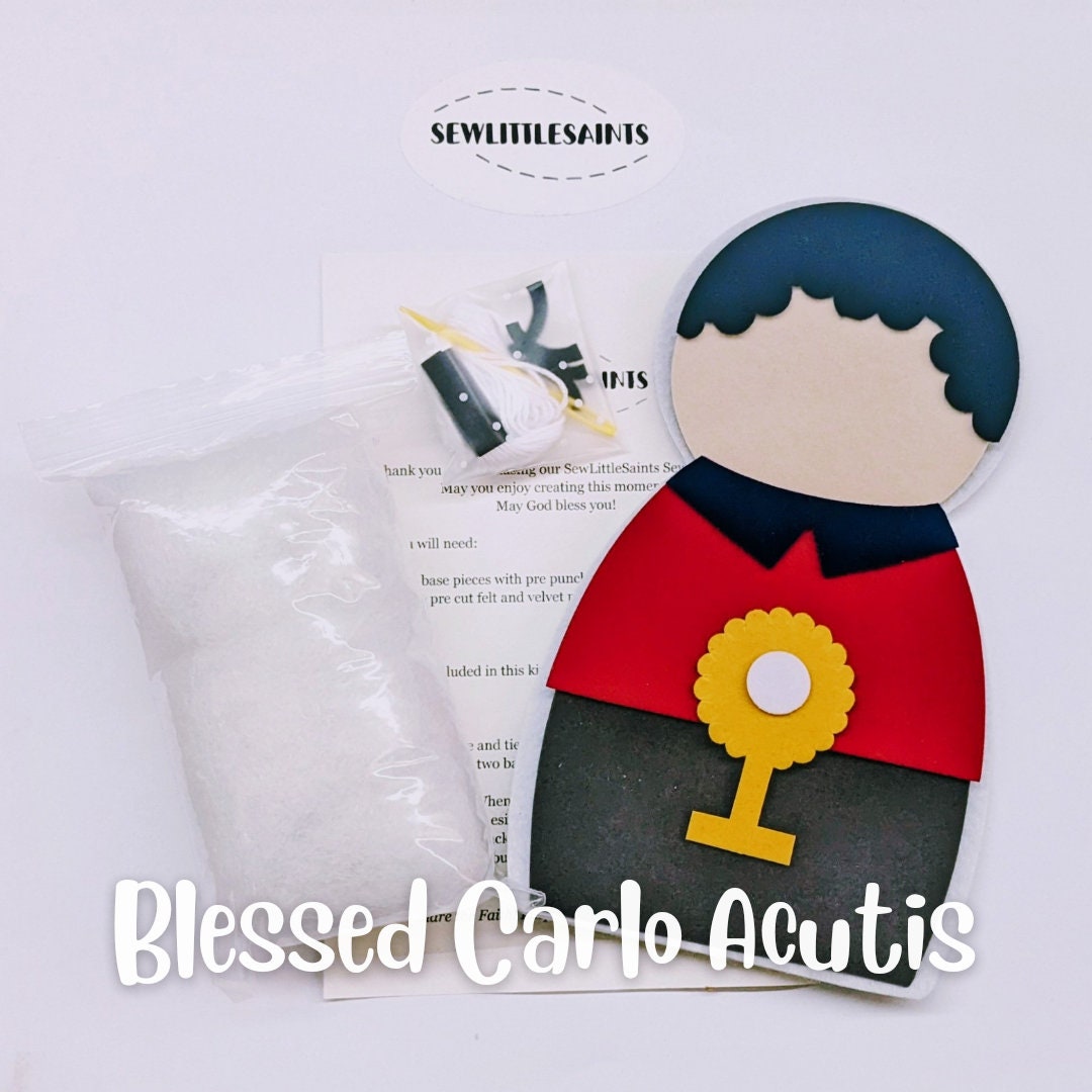 Blessed Carlo Acutis Felt Craft Sewing Kit, SEW-YOUR-OWN, Saint Stuffed ...