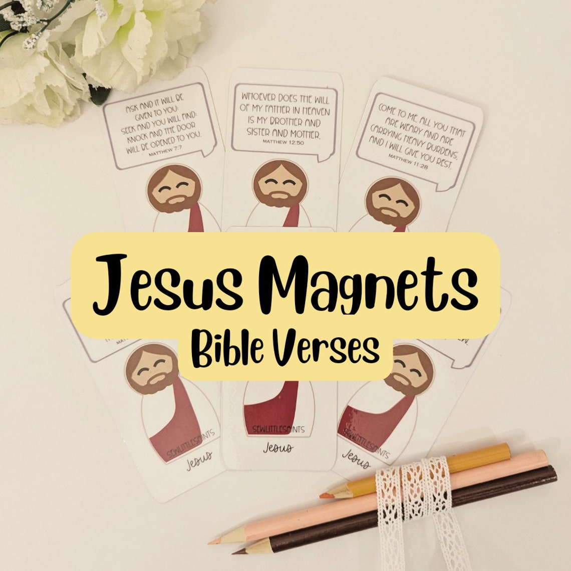 Jesus Decor Magnet -6 Magnets/pack, Locker Magnet, Fridge, Bible Verse ...