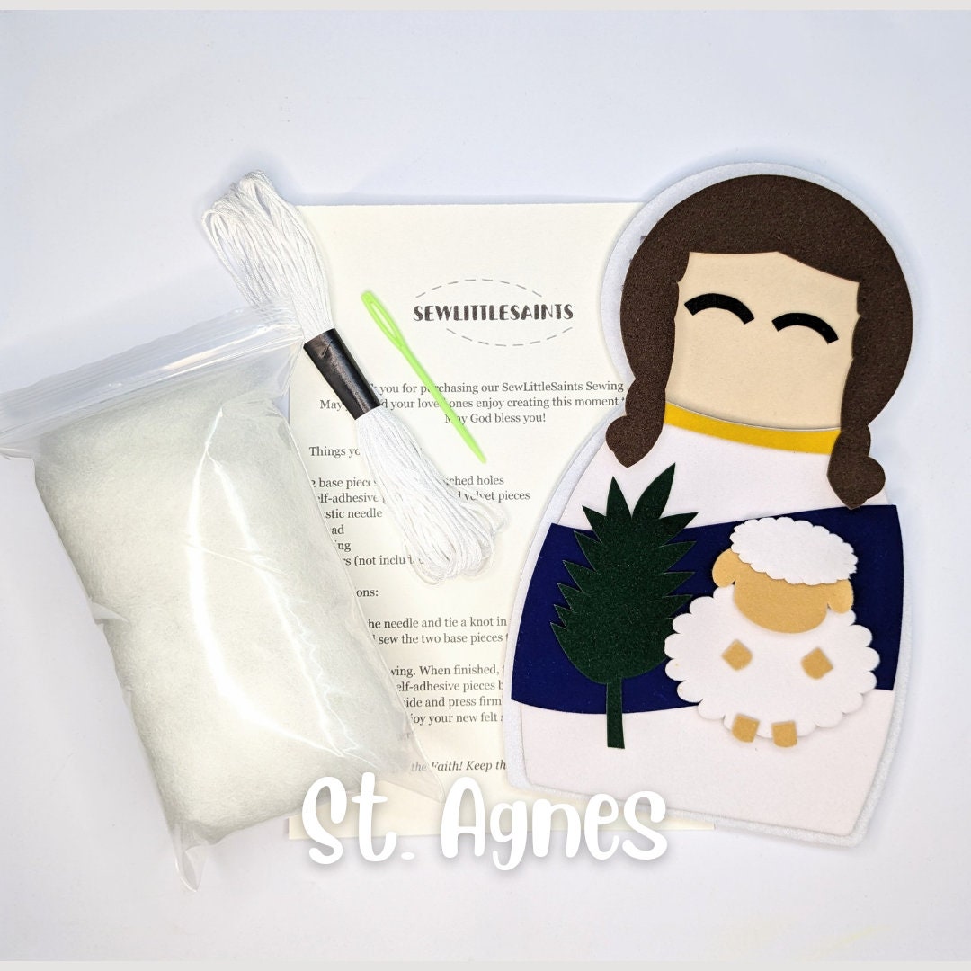 St. Agnes Felt Craft Sewing Kit, SEW YOUR OWN Saint Toy, Baptism, Holy ...