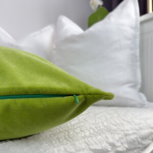 Luxury Velvet Apple Green Pillow Cover, Grass Green Cushion Cover ...