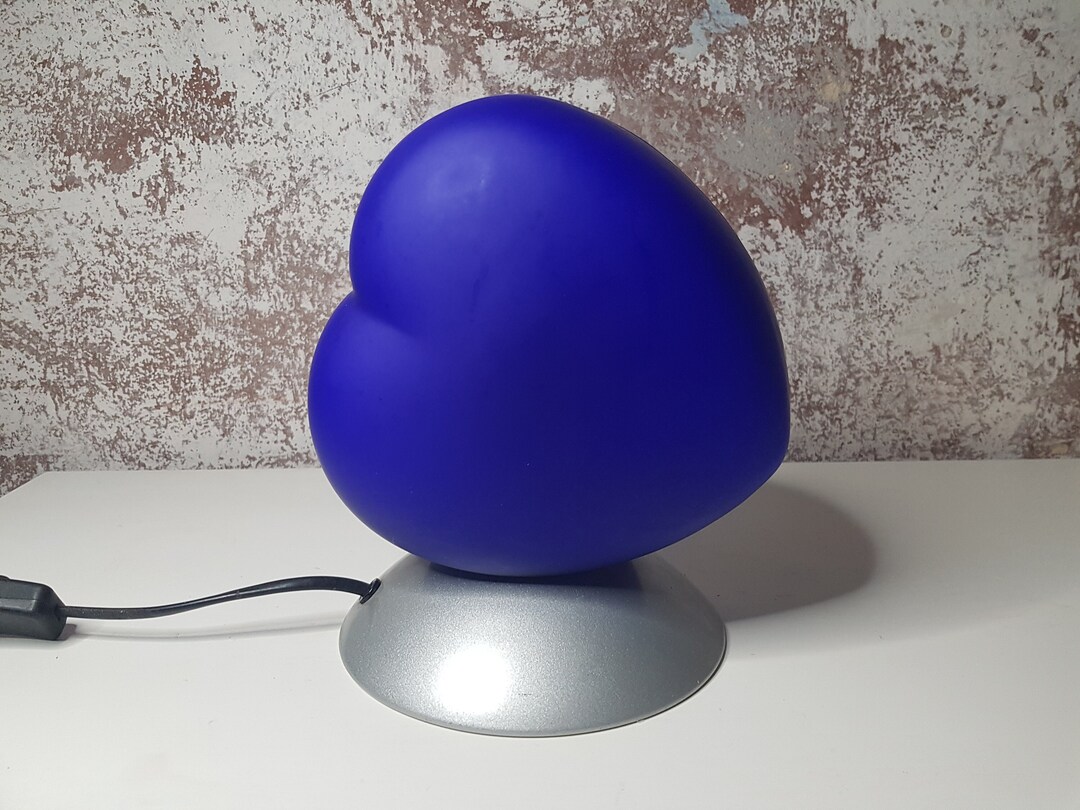 Vintage IKEA Heart Desk Lamp IKEA Lazy Heart Blue Glass Lamp - Etsy