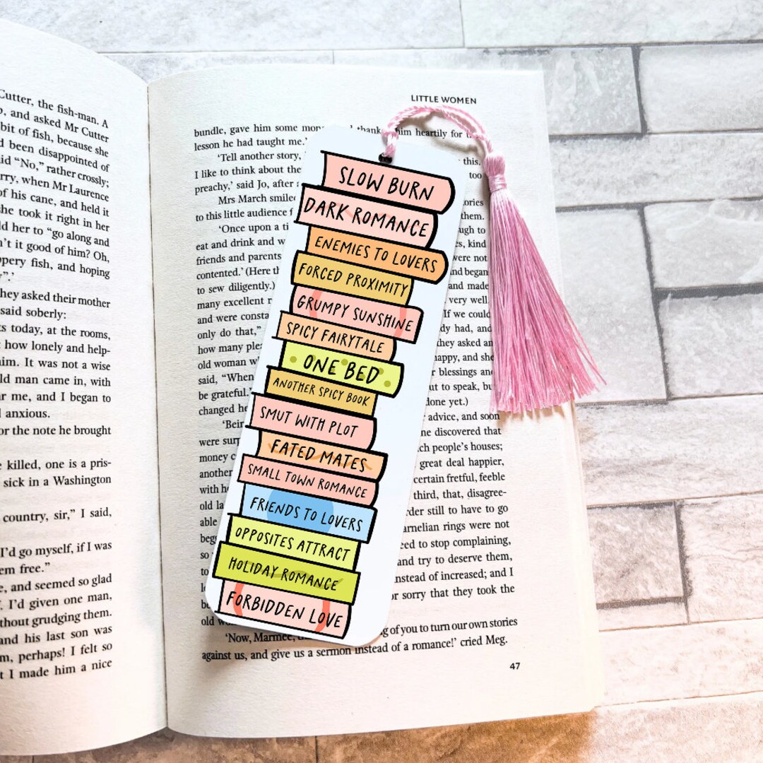 Romance Tropes Bookmark, Smut Bookmark, Romance Reader Gift, Christmas ...