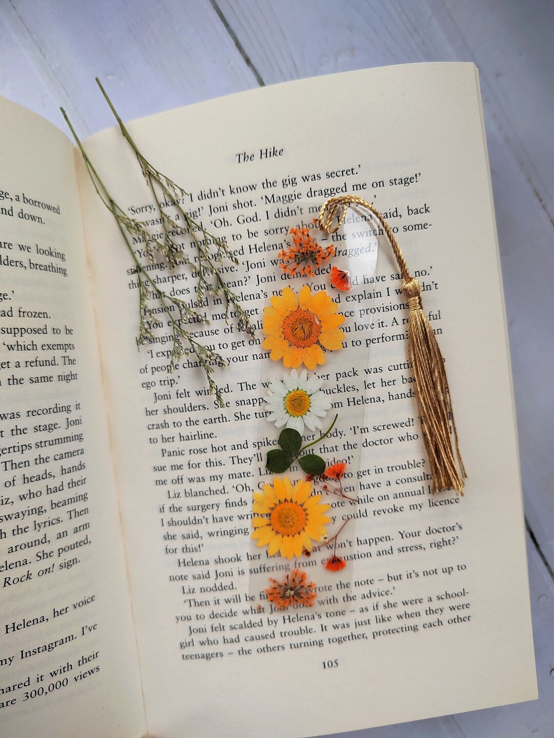 Orange Pressed Flower Bookmark Laminated Flower Bookmark - Etsy