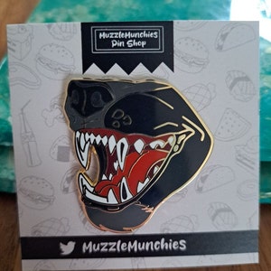 Black White and Gold Wolf Maw Hard Enamel Pins - Etsy