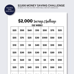 2000 Dollar Savings Challenge | Budget Binder | Low Income & Low Budget ...