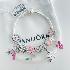 Pandora Bracelet With Pink Themed Charms - Etsy