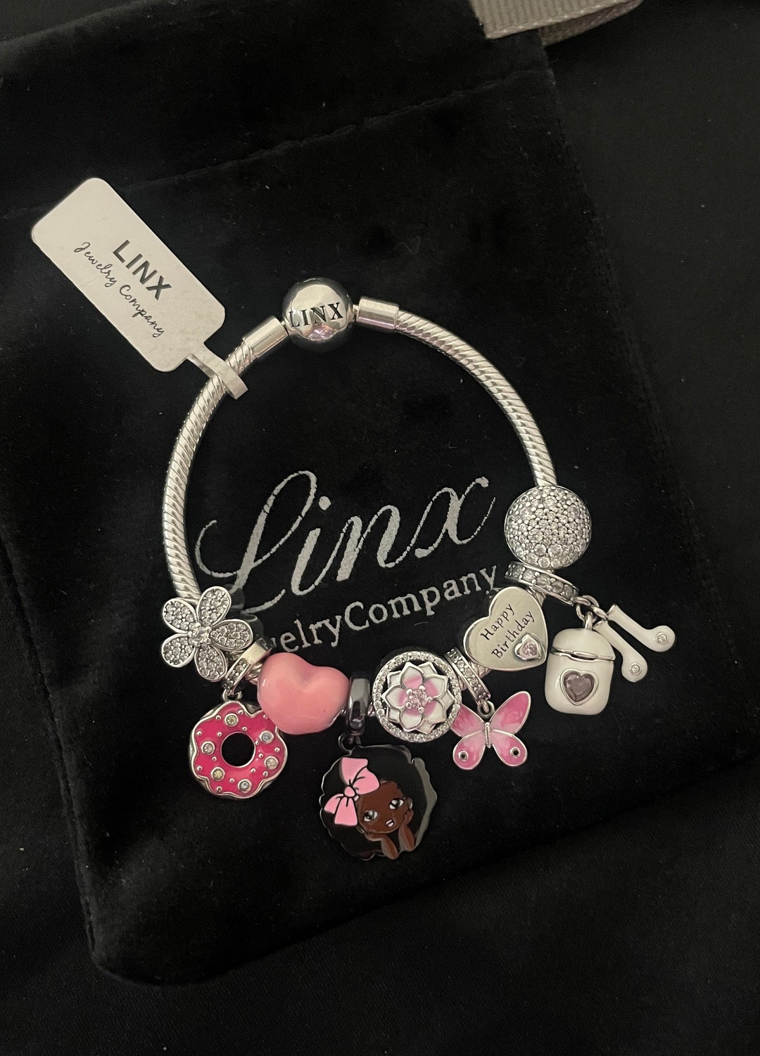 Linx Snake Chain Bracelet With Birthday Girl Themed Charms - Etsy