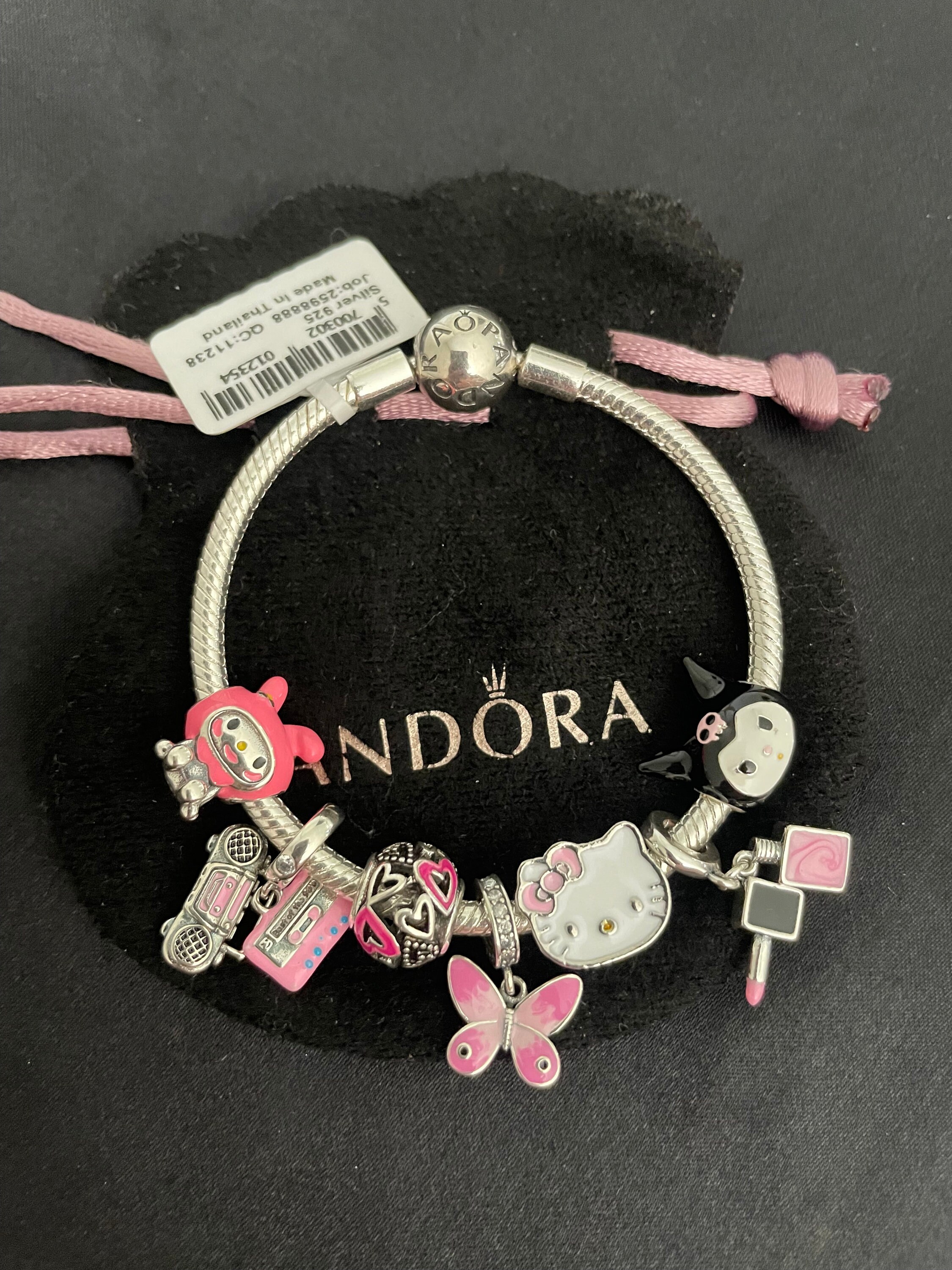 Pink And Black Pandora Bracelet