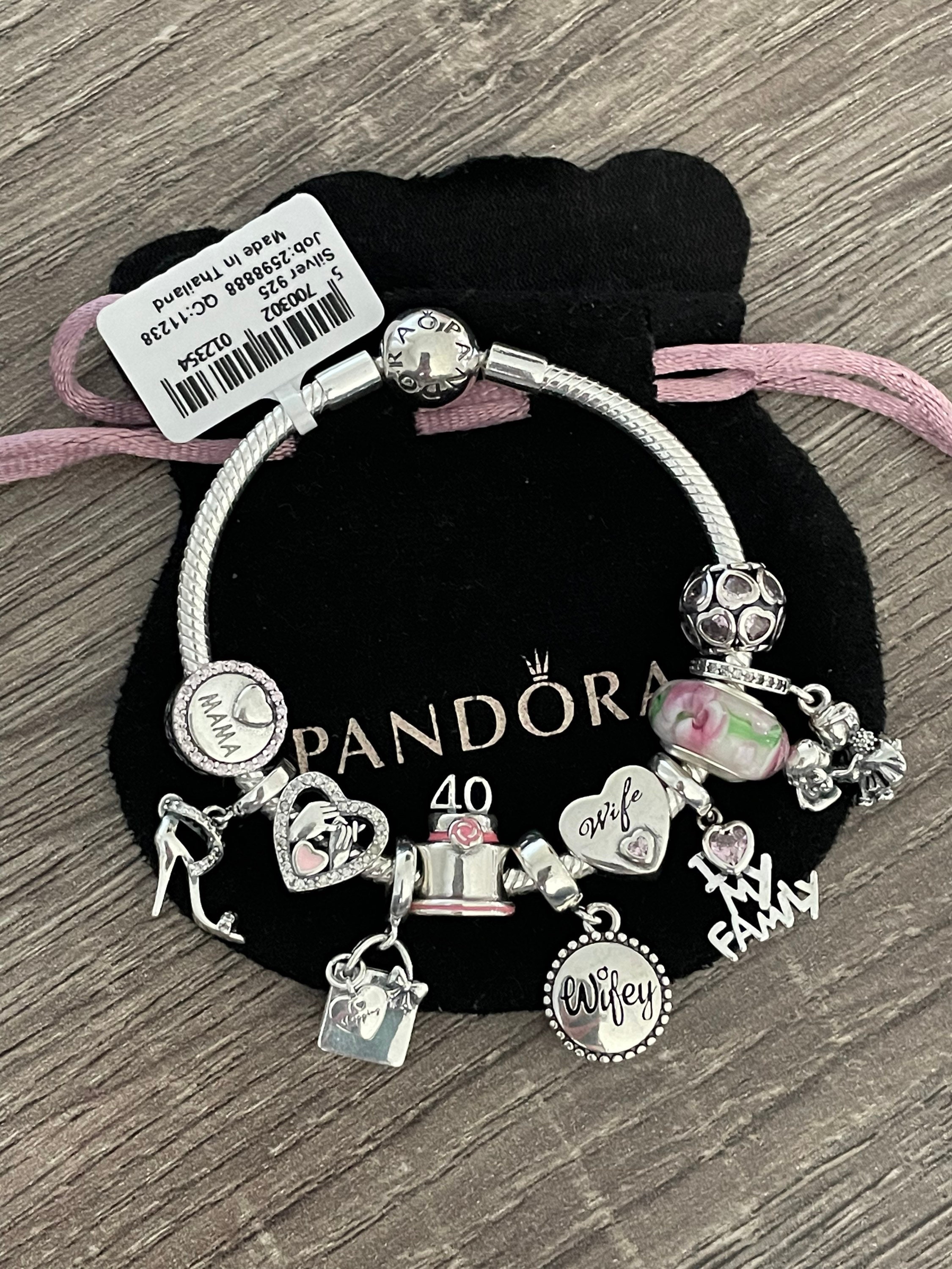 Pandora Bracelet With 40th Birthday Themed Charms - Etsy