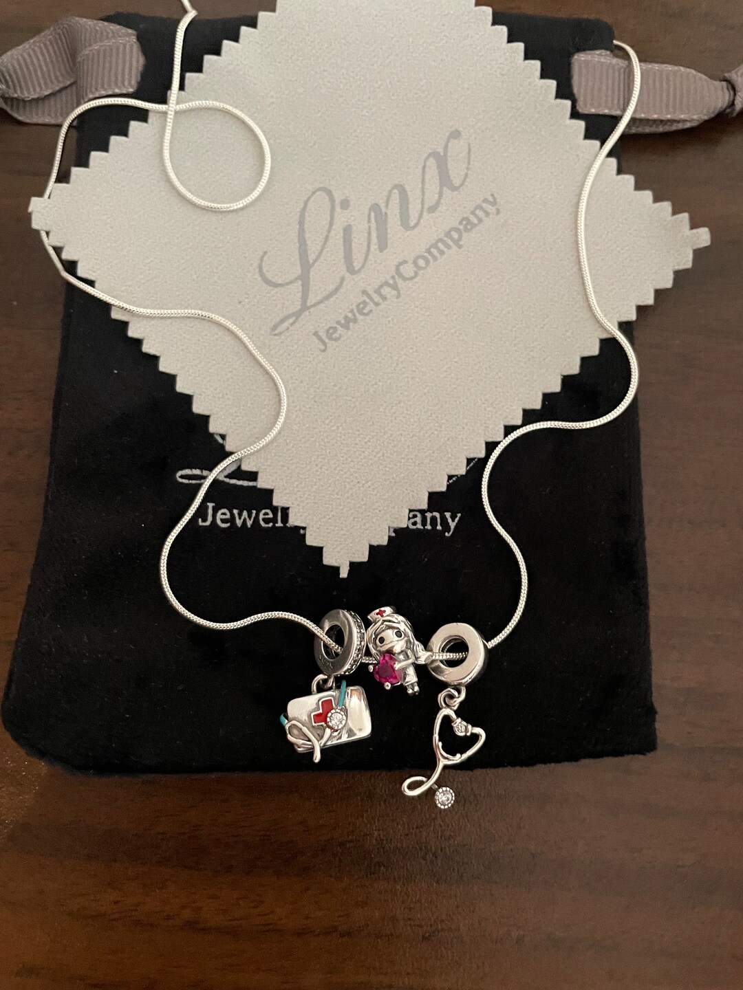 22 Inch Silver Necklace With Nurse Charms 925 Sterling Silver - Etsy